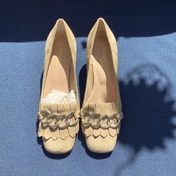 Shoes | Handmade Italian Leather Shoe Suede Mid Heels Handmade Made In ...